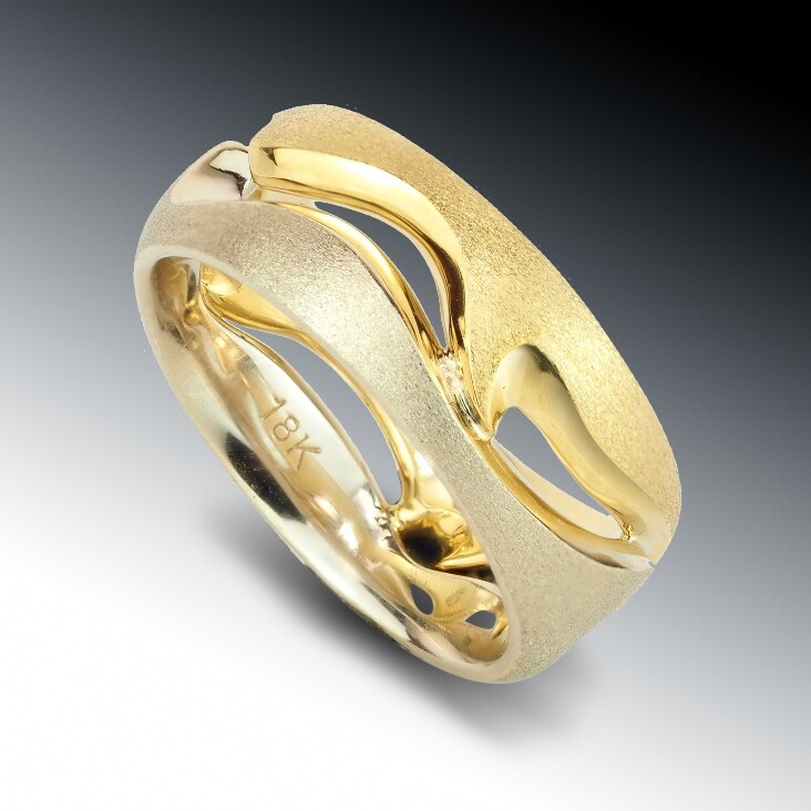 Ladies Two Tone Wave Band | Skylight Jewelers | Custom Jewelry Design