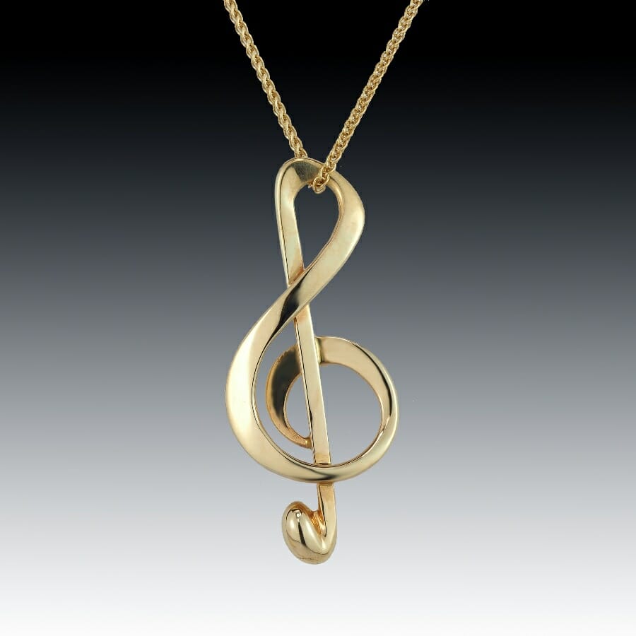 Gold Treble Clef Pendant | Skylight Jewelers | Custom Jewelry Design