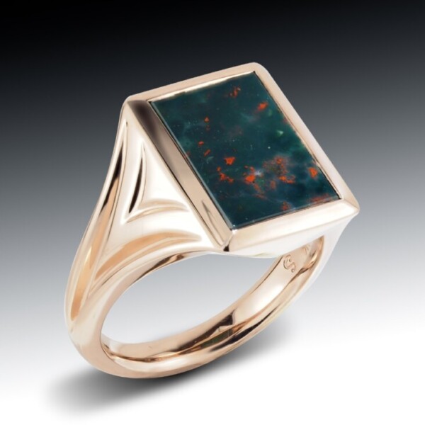 Bloodstone Signet Ring | Skylight Jewelers | Custom Jewelry Design